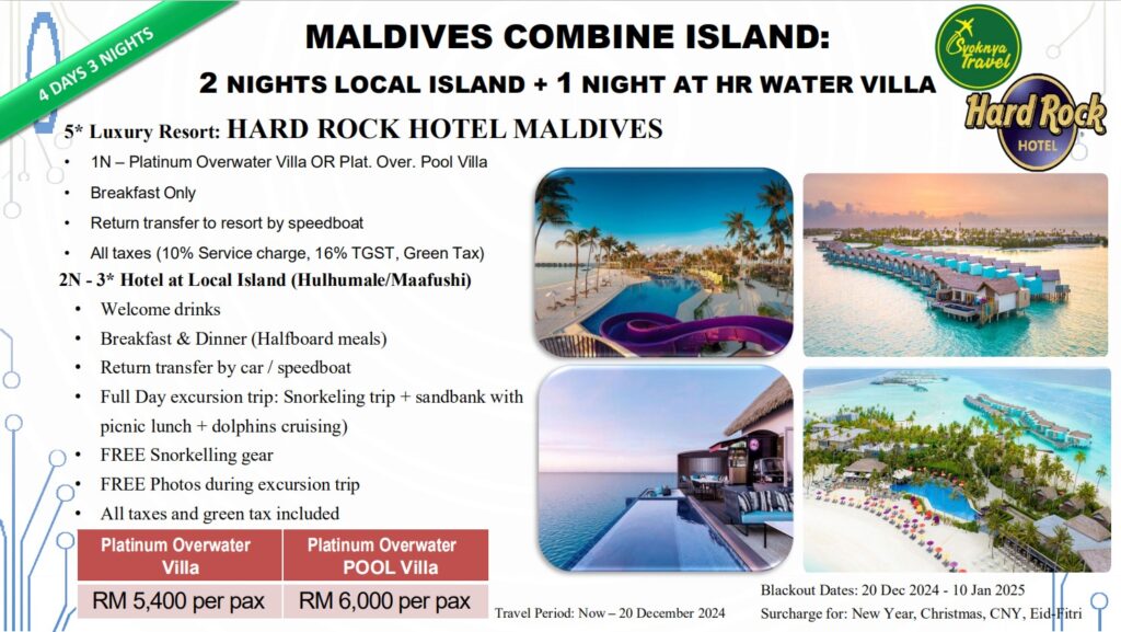 PAKEJ LENGKAP MALDIVES 2024